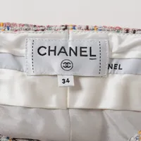 シャネル ココボタン P58 コットン パンツ 34 レディース マルチカラー